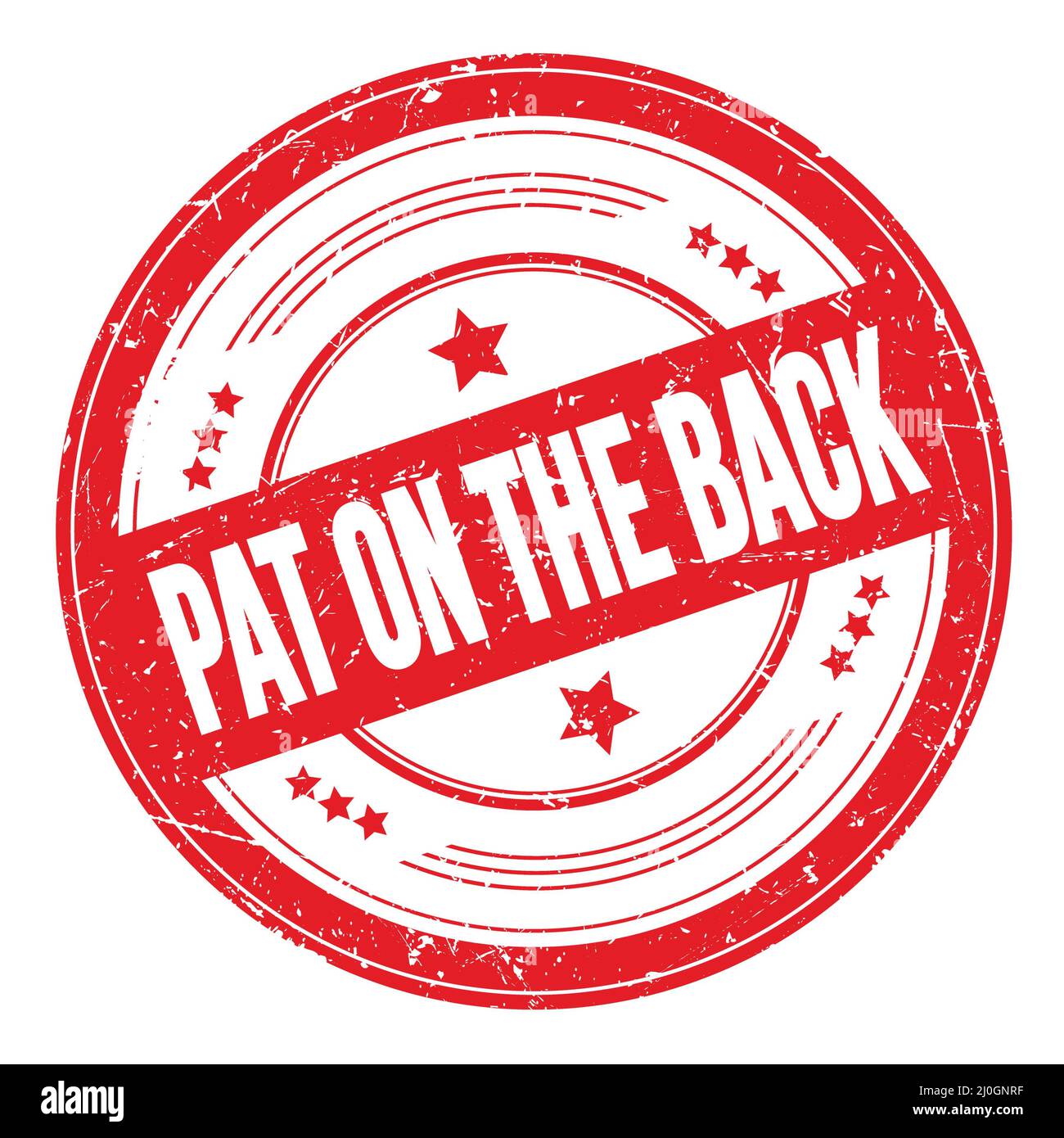 PAT ON THE BACK text on red round grungy texture stamp Stock Photo - Alamy