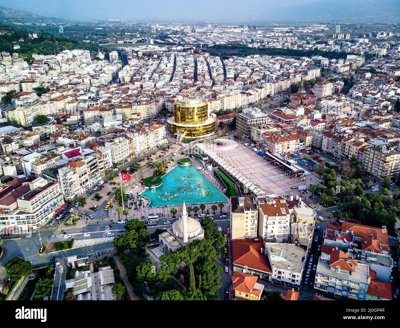 Aerial photograph of the capital of Aydin province - Aydin city from ...