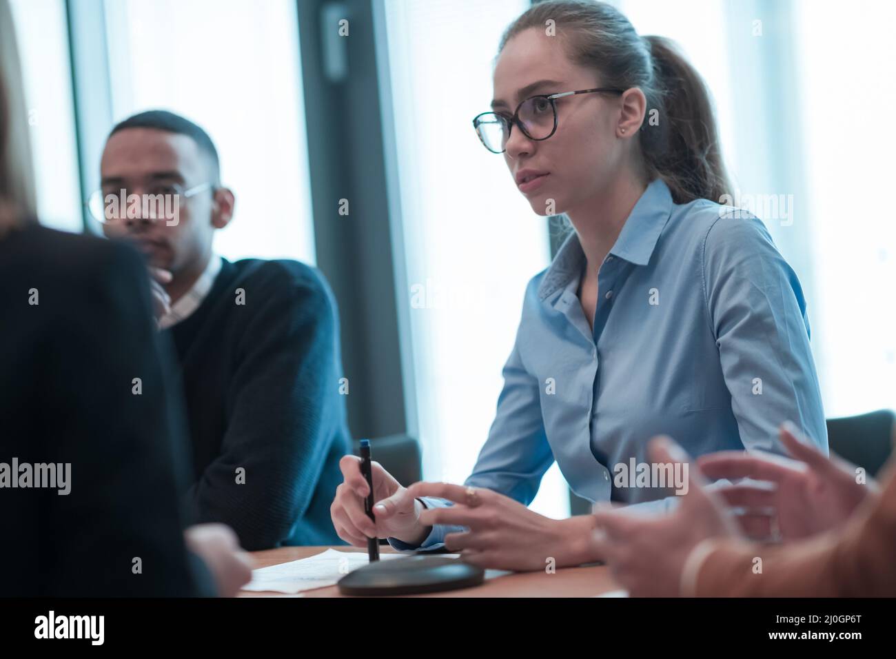 Successful team. Group of young multi-ethnic business people working ...