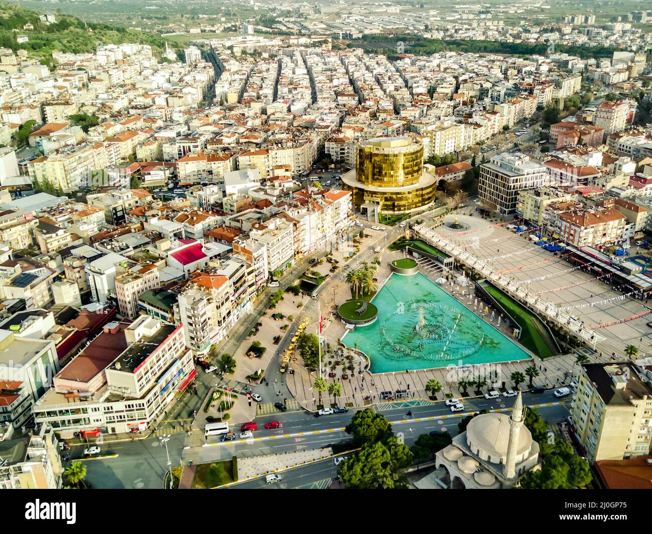 Aerial photograph of the capital of Aydin province - Aydin city from ...