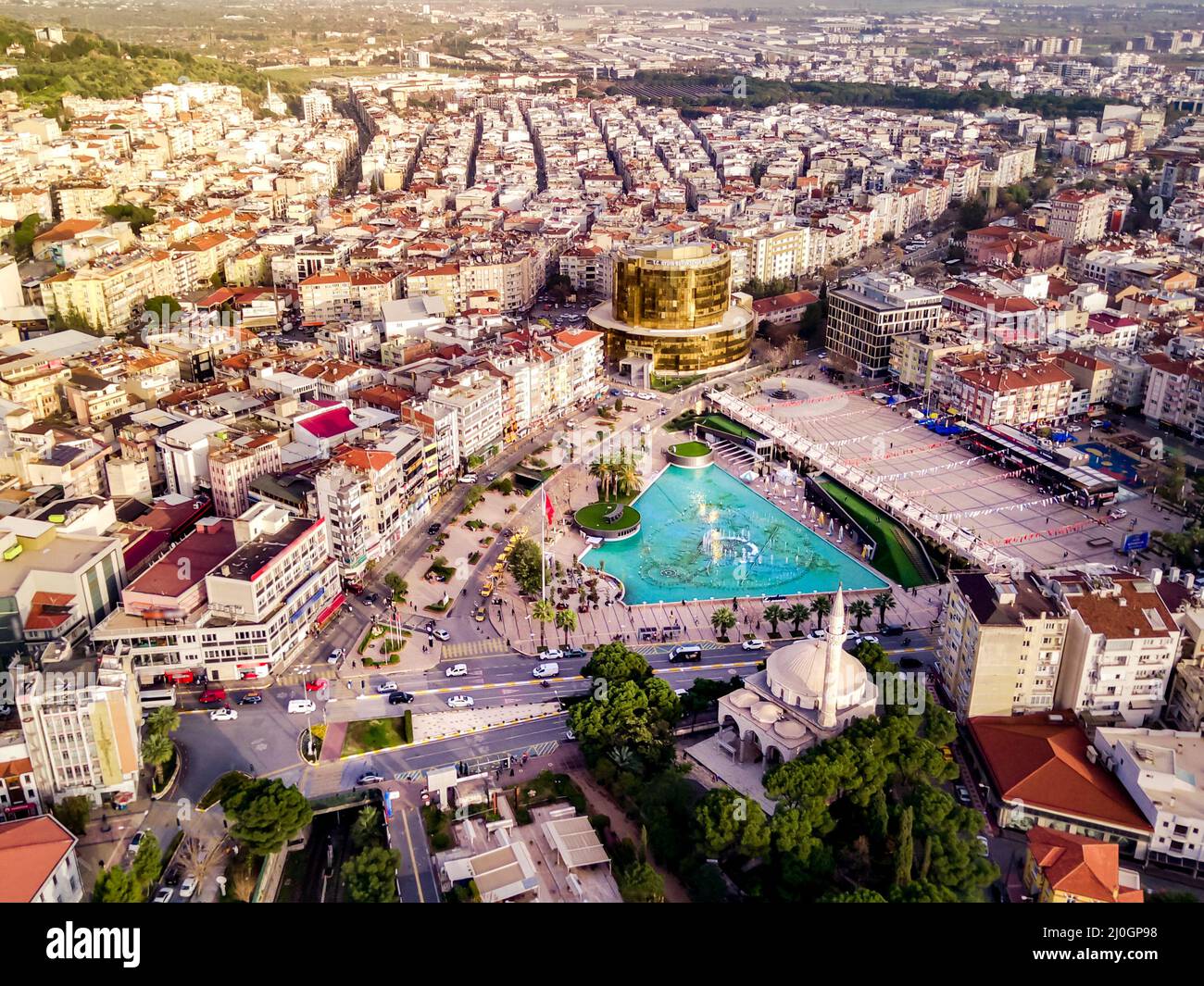 Aerial photograph of the capital of Aydin province - Aydin city from ...