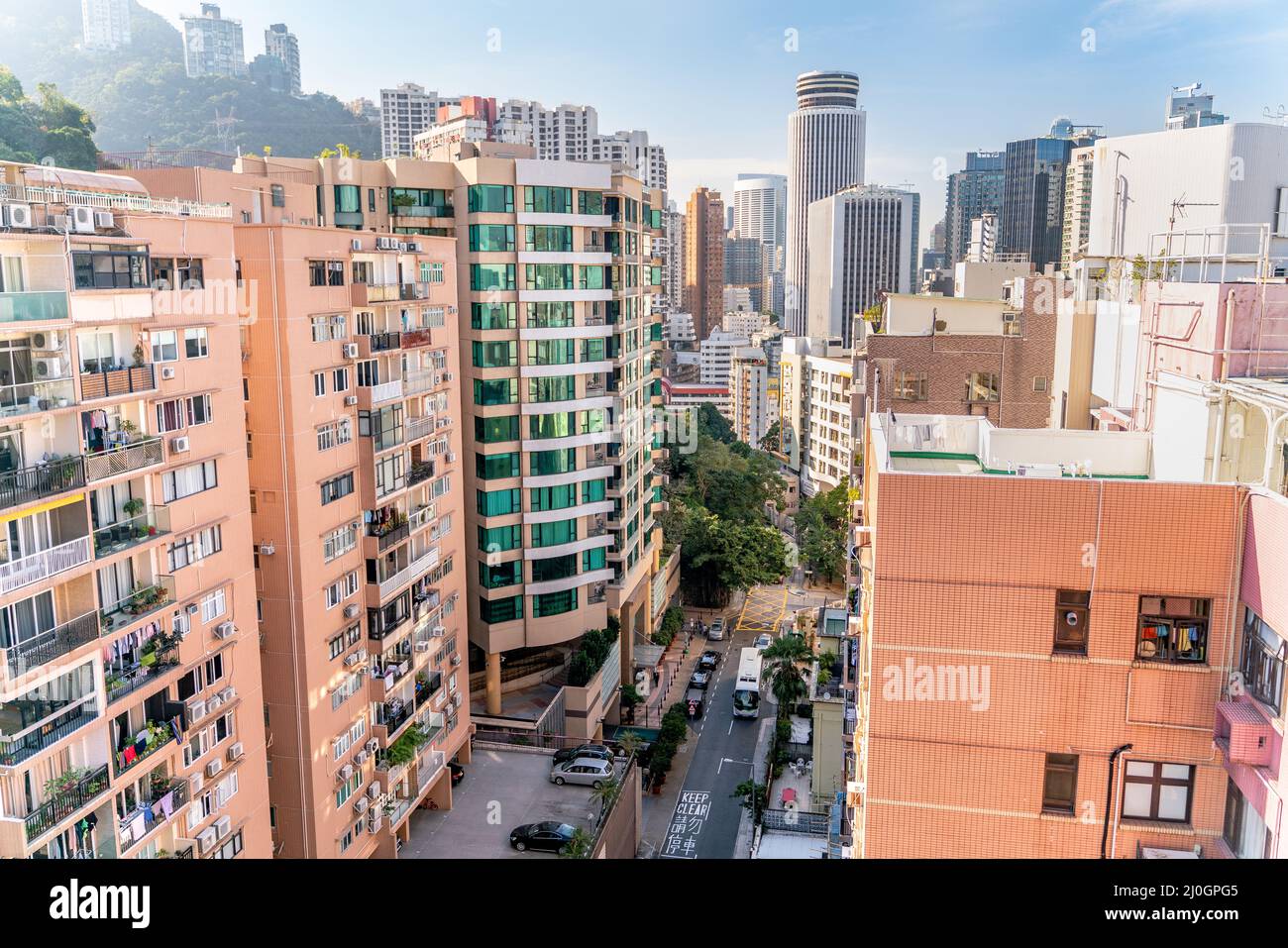 The amazing view of Hong-Kong cityscape full of skyscrapers from the ...