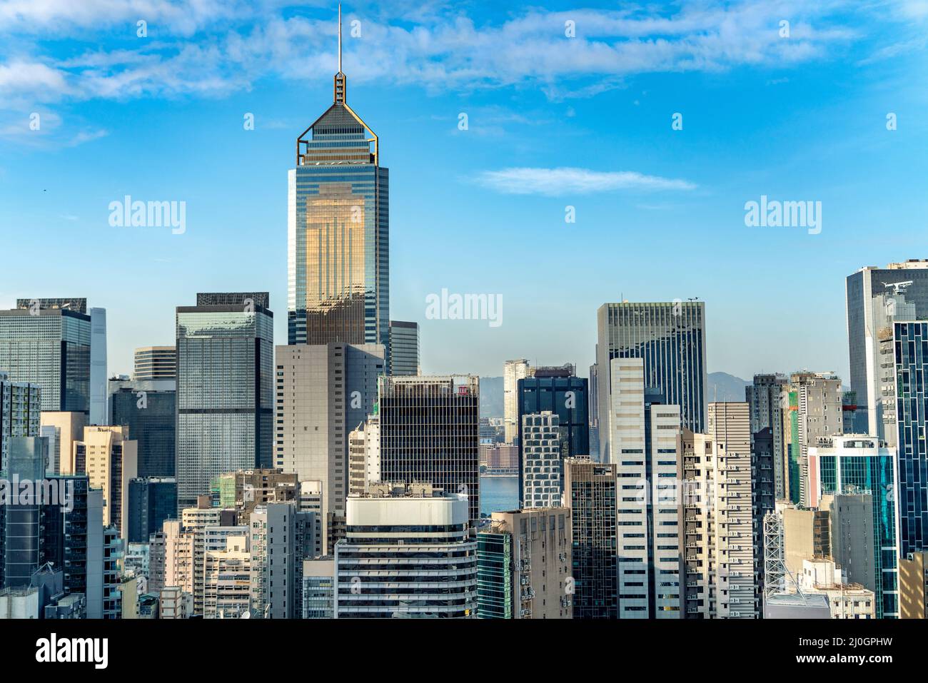 The amazing view of Hong-Kong cityscape full of skyscrapers from the ...