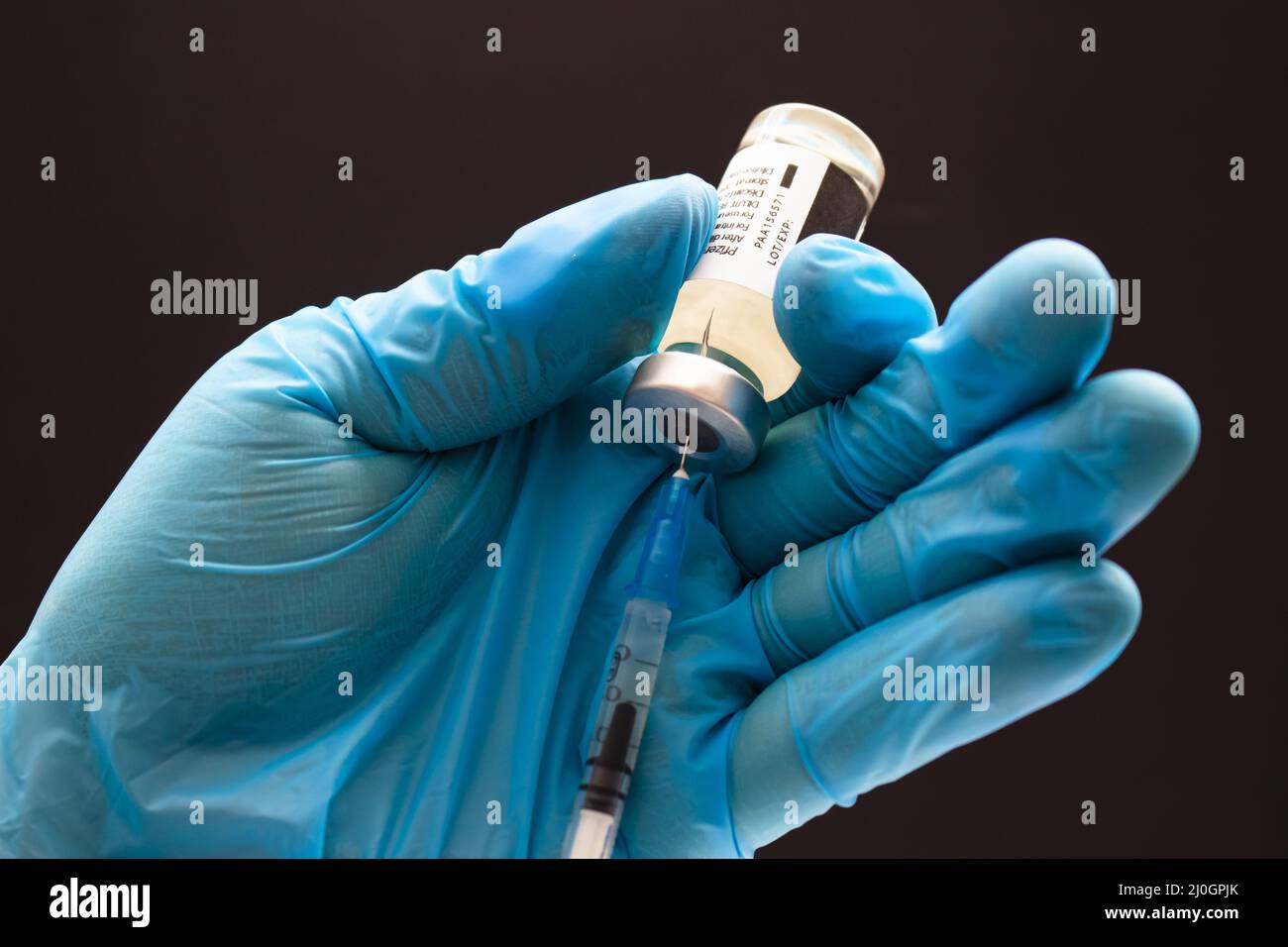 Calgary, Alberta. Canada. April 02, 2021. Health care worker with a ...
