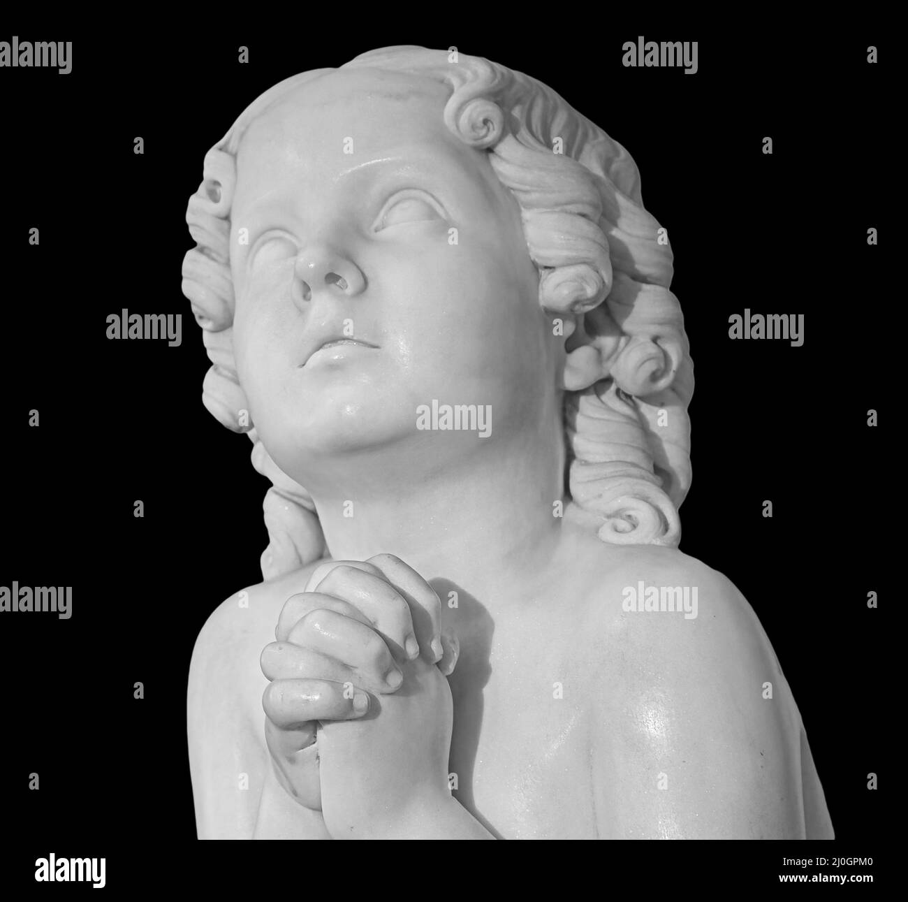 Statue angel wings on cemetery Black and White Stock Photos & Images ...