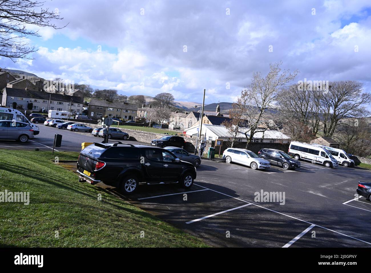 Gayle lane car park, Hawes, Yorkshire dales National park, England ...
