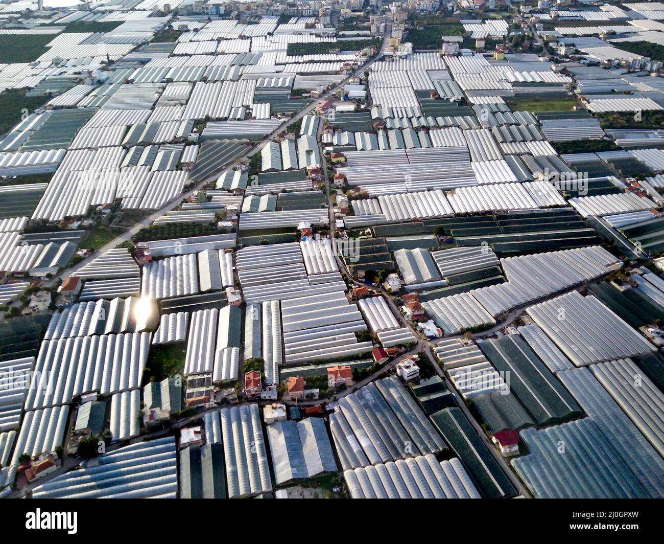 Aerial view of greenhouse hi-res stock photography and images - Alamy