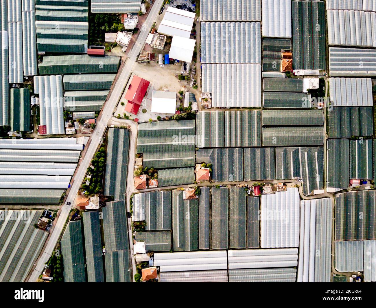 Aerial view of greenhouse hi-res stock photography and images - Alamy