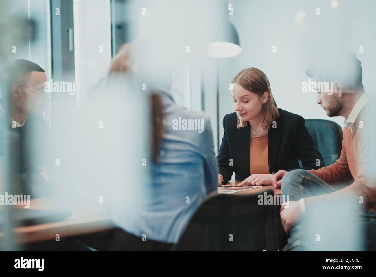 Successful team. Group of young multi-ethnic business people working ...