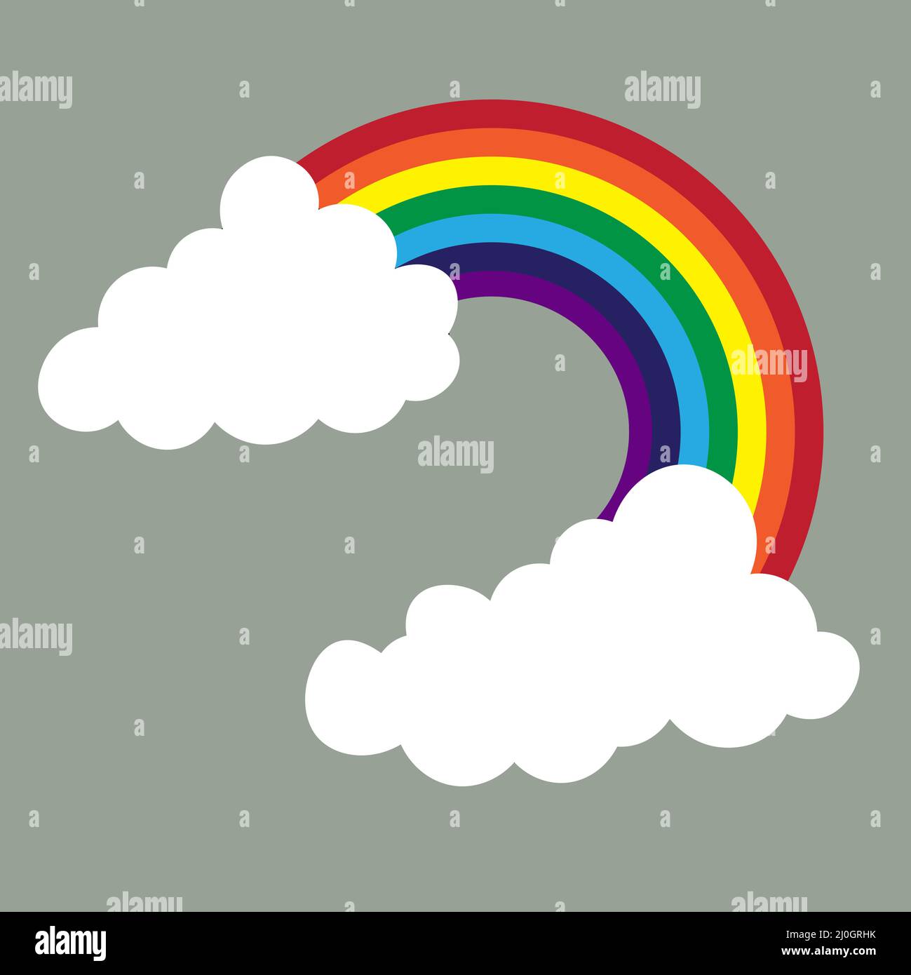 clouds and rainbow vector illustration Stock Vector Image & Art - Alamy