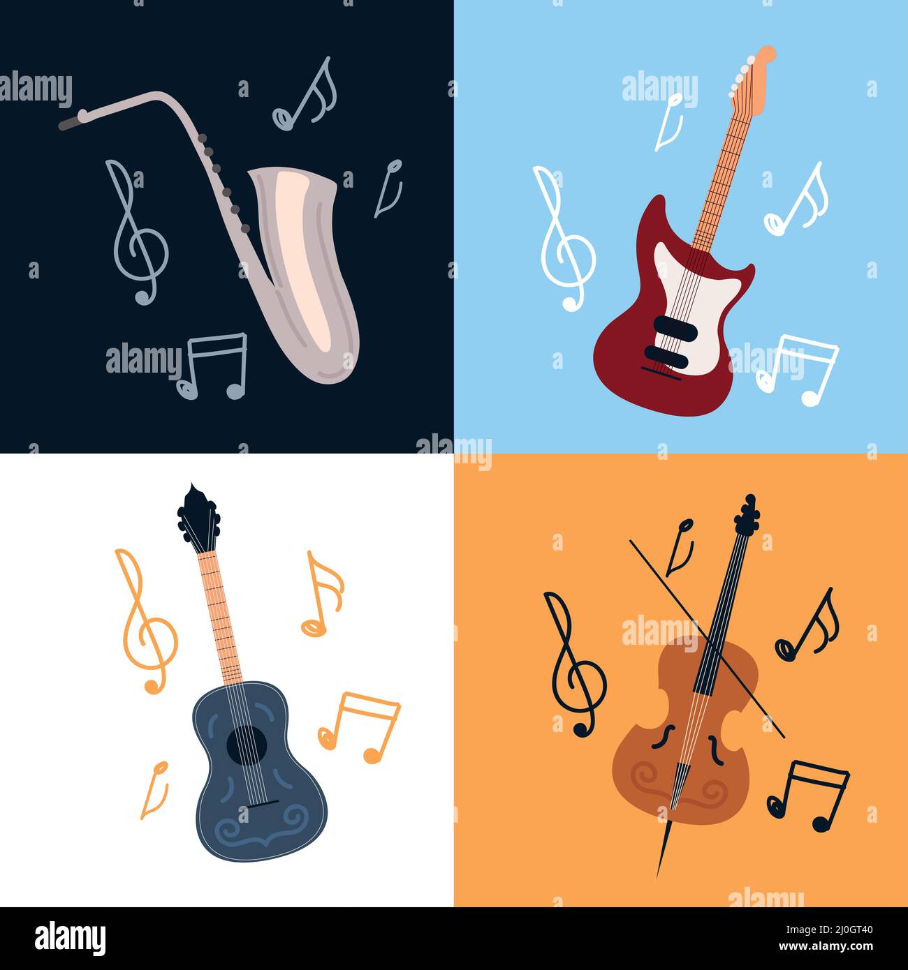set of musical instrument Stock Vector Image & Art - Alamy