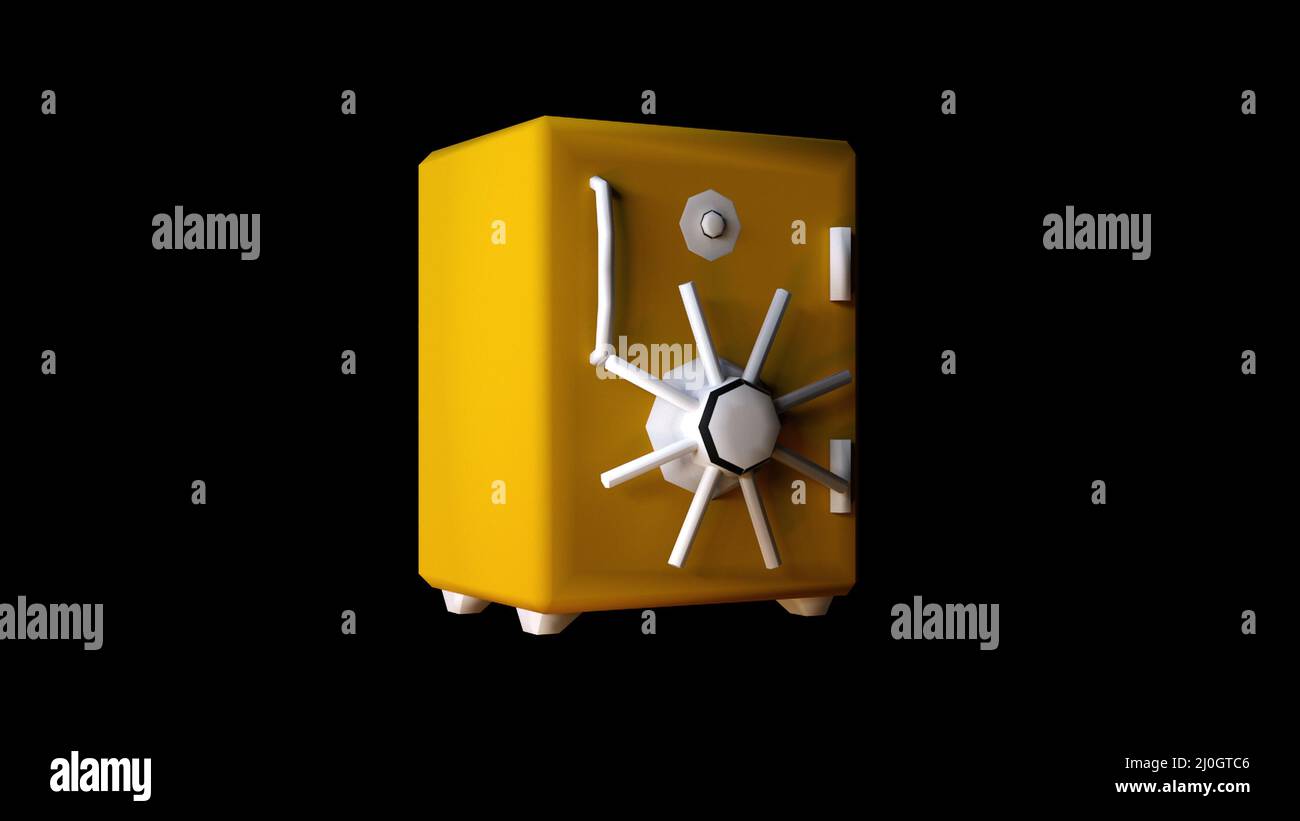 Low poly retro safe Stock Photo - Alamy