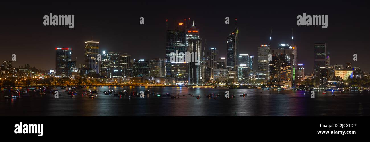Perth City Night Sky Panorama Stock Photo - Alamy