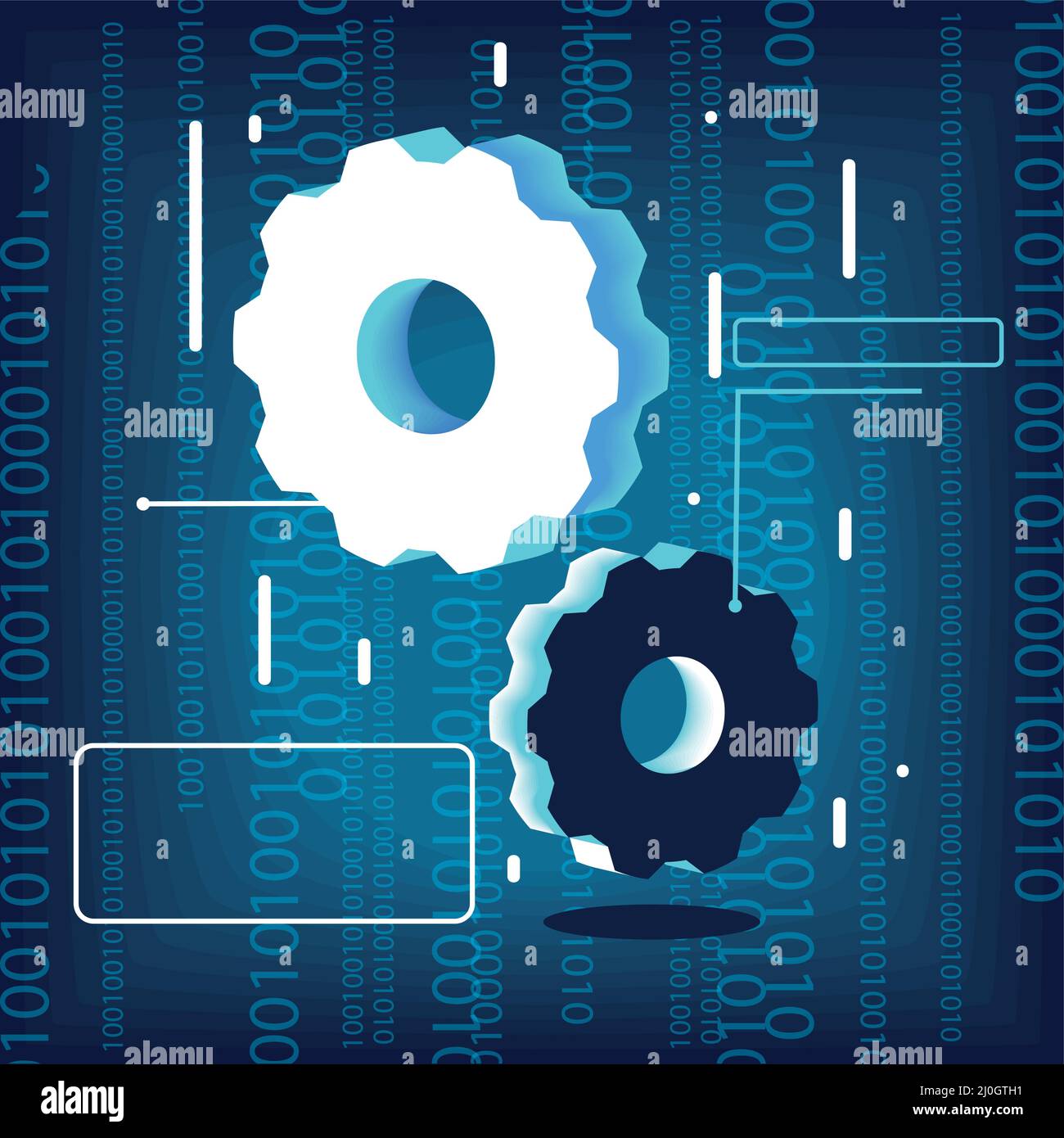 technology gears binary Stock Vector Image & Art - Alamy
