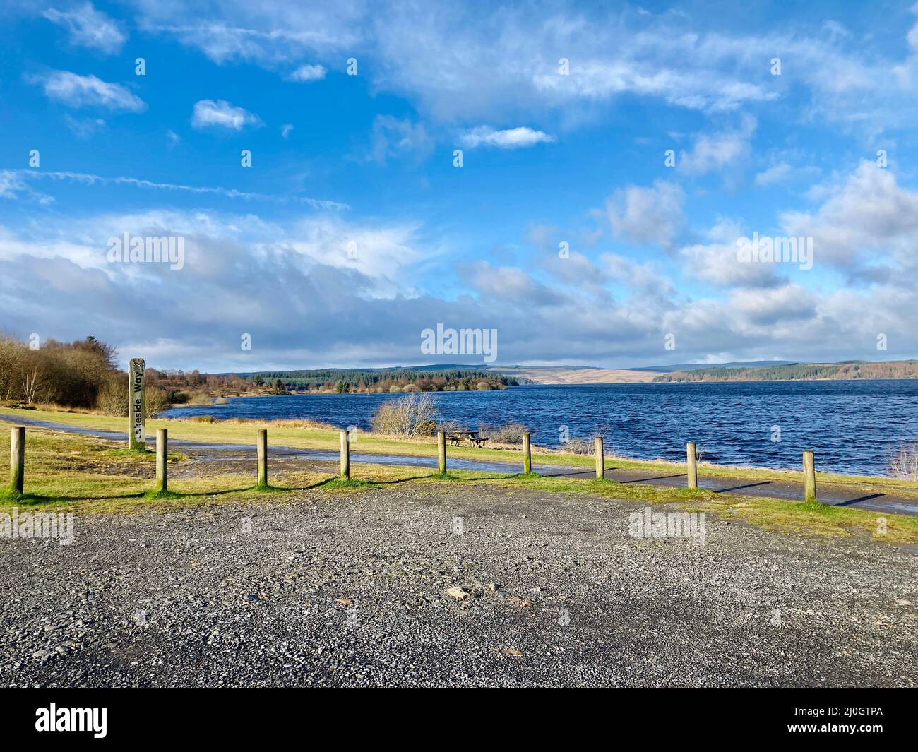 Lakeside Way cycle and footpath around Kielder Water Reservoir part of ...