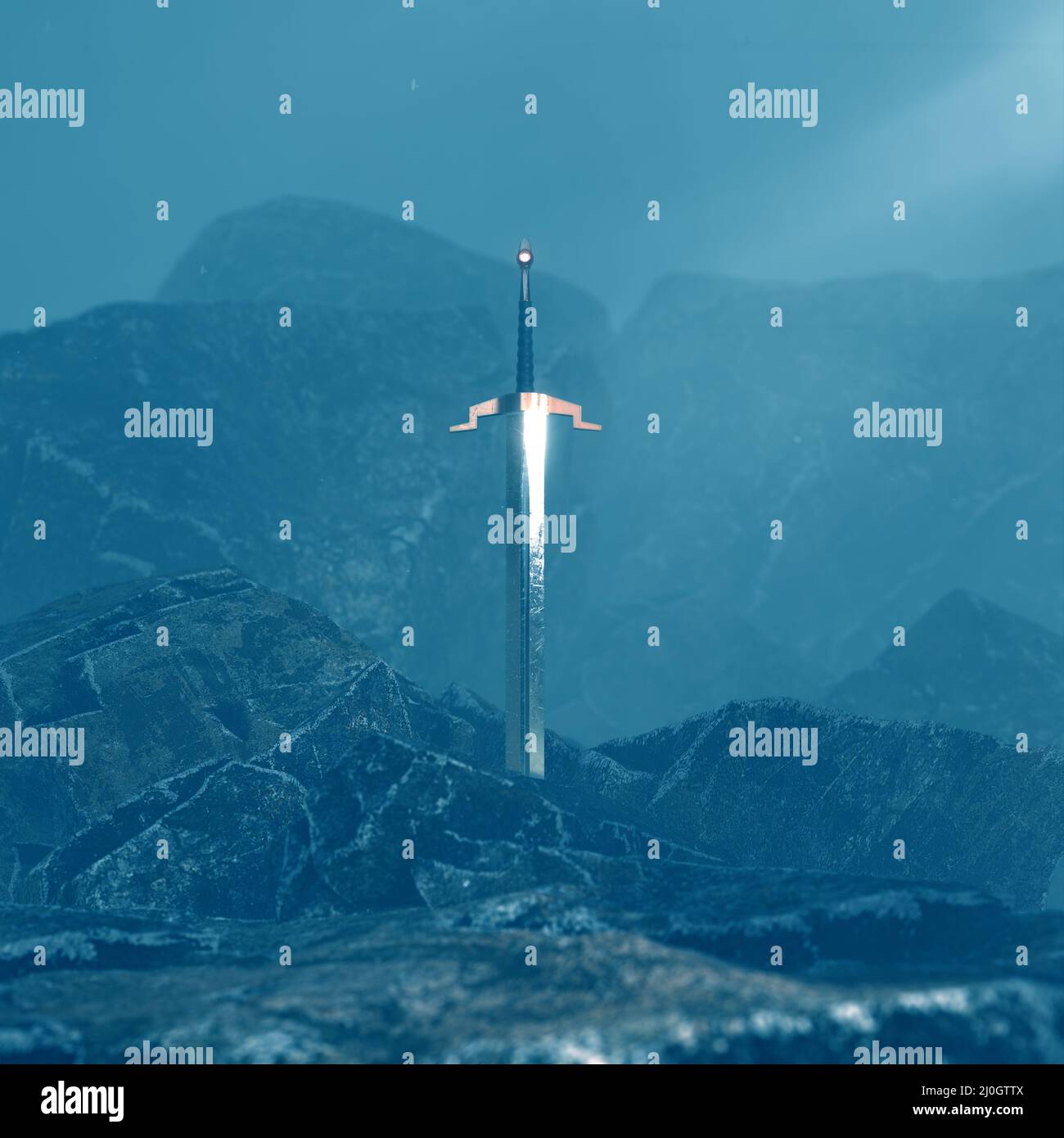 Sword in the stone Stock Photo - Alamy