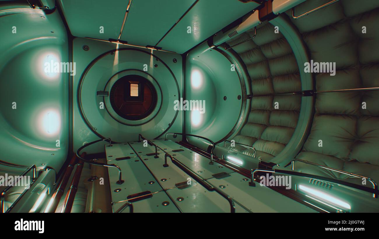 Dark space ship futuristic interior Stock Photo - Alamy