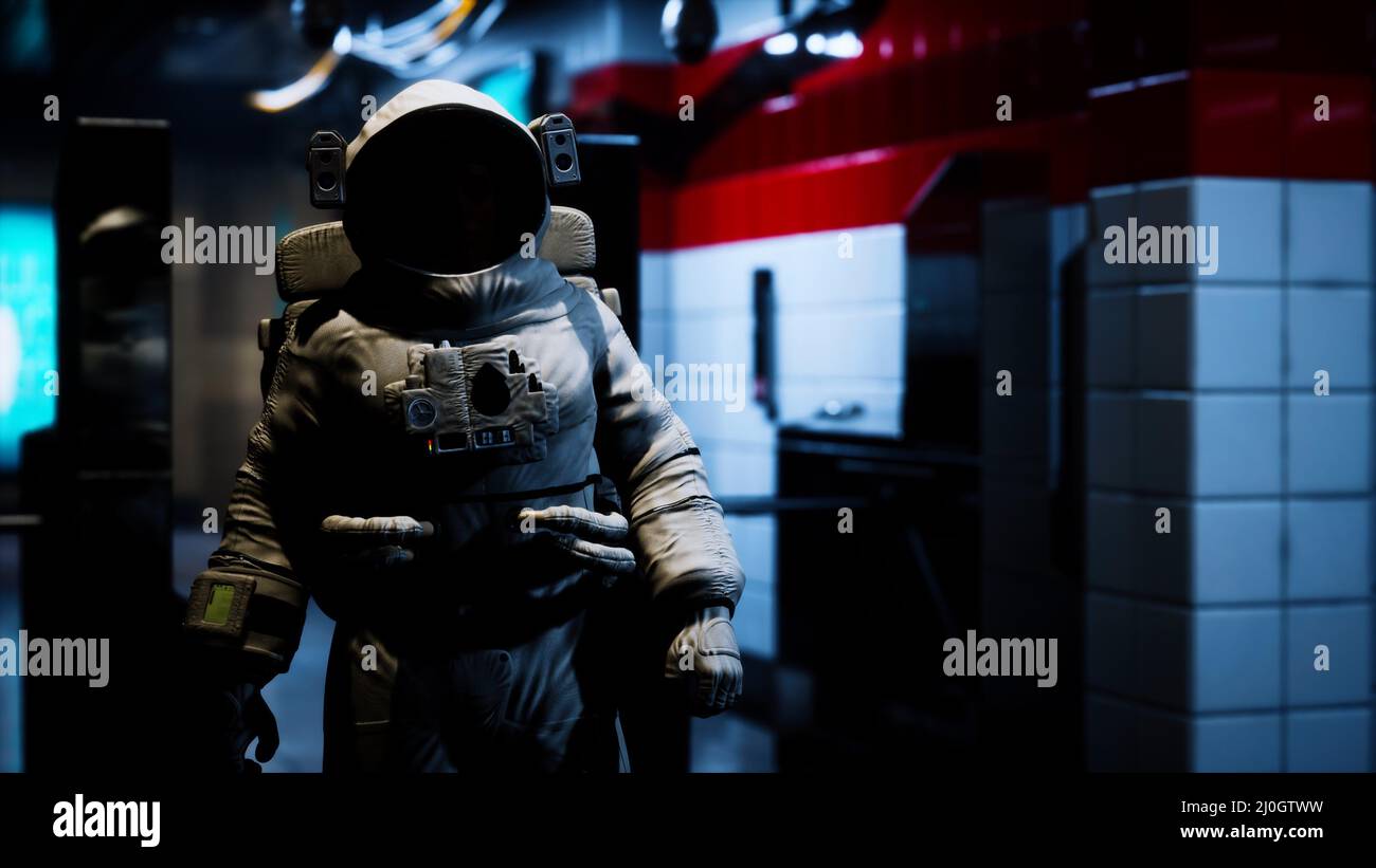 Astronaut at underground metro subway Stock Photo - Alamy