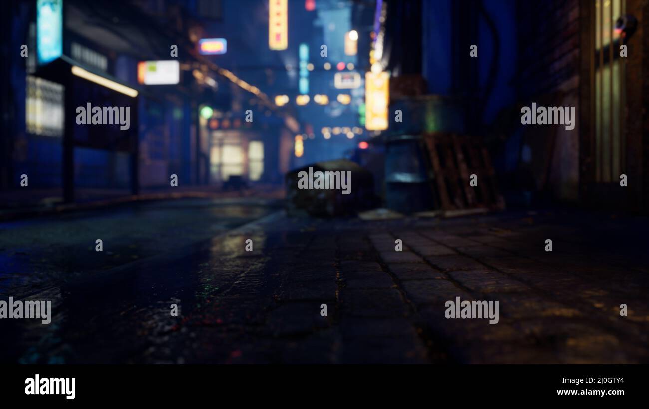 Bokeh lights on night street in asia Stock Photo - Alamy