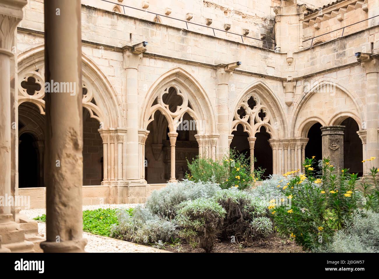Galleries of Poblet Monastery Stock Photo - Alamy