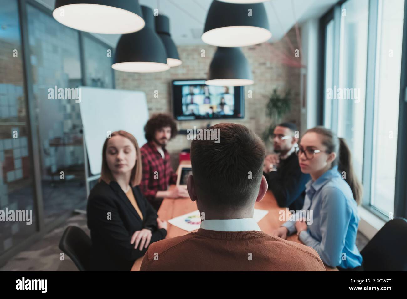 Successful team. Group of young multi-ethnic business people working ...