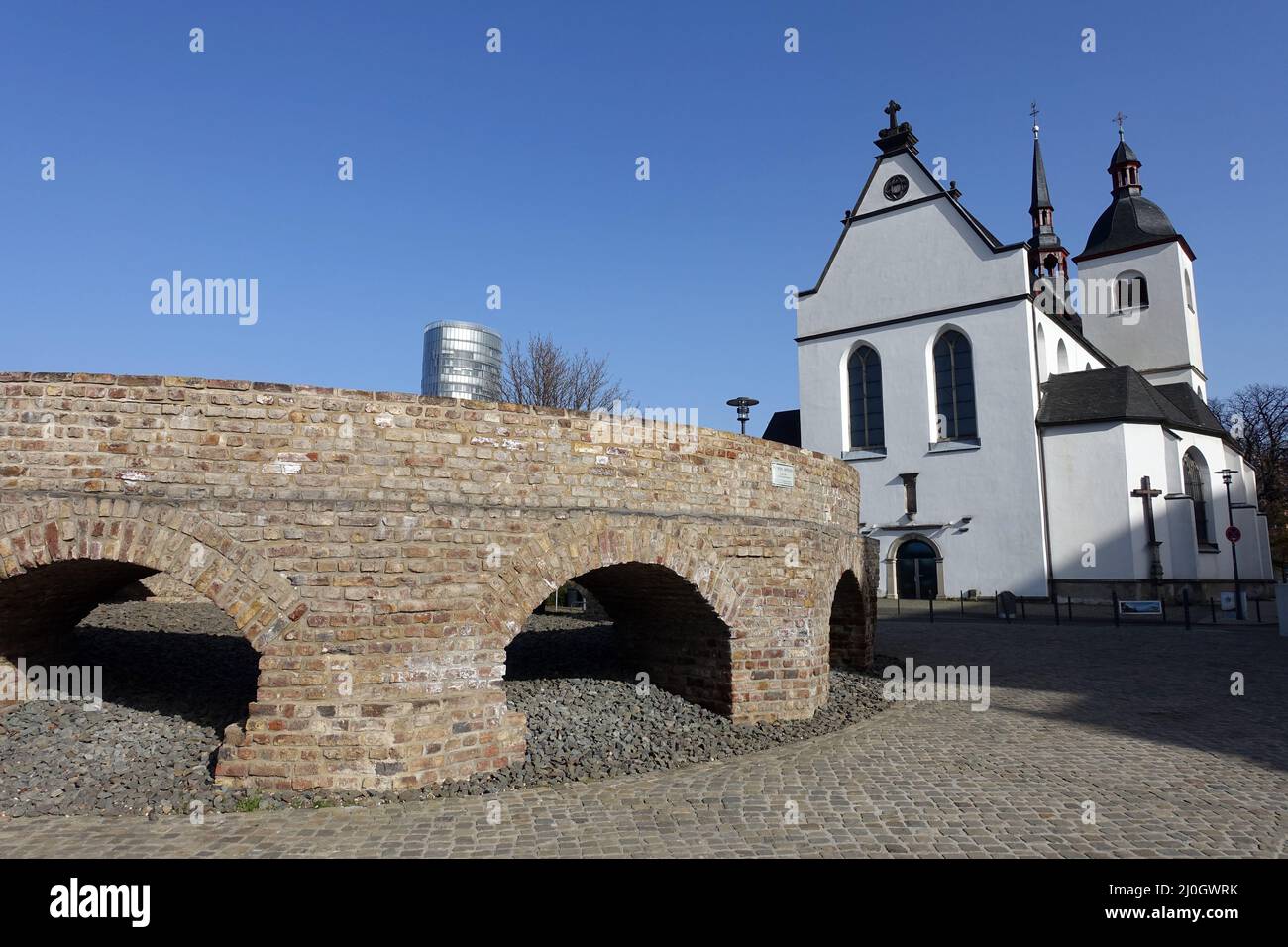 Relics of the Roman fort Divitia in front of the former monastery ...