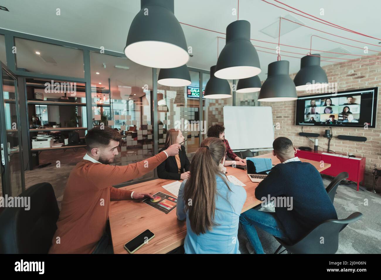 Successful team. Group of young multi-ethnic business people working ...