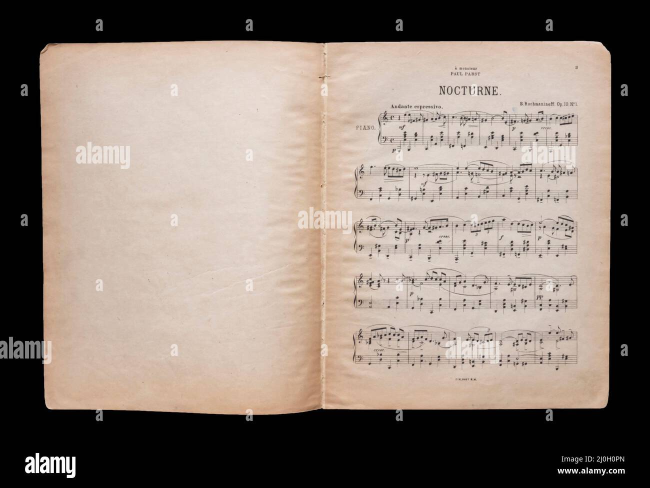 Vintage sheet music "Compositions for piano" by Sergei Rachmaninoff, of ...