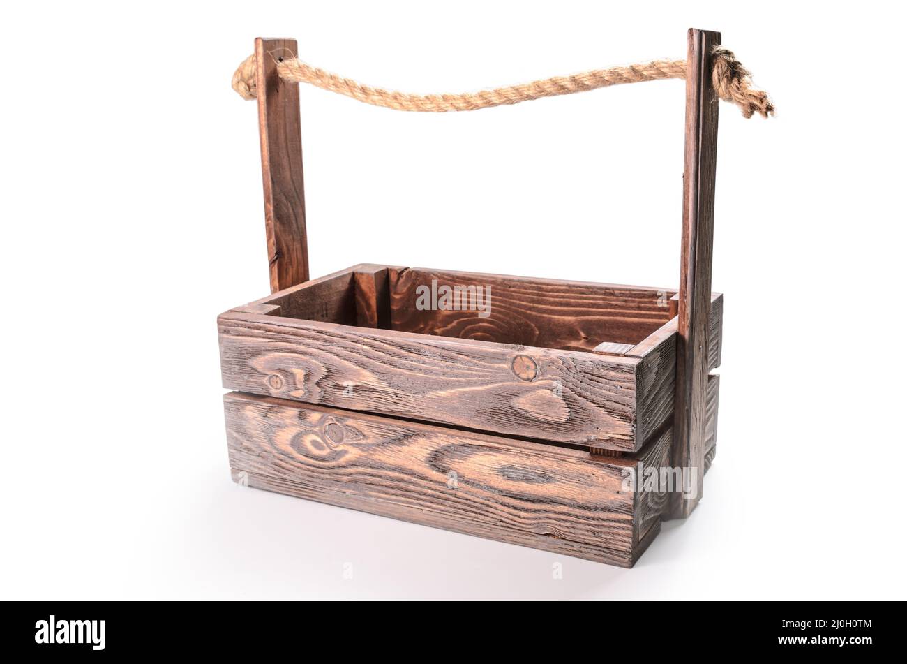 Decorative wooden box on white background with soft shadow Stock Photo ...