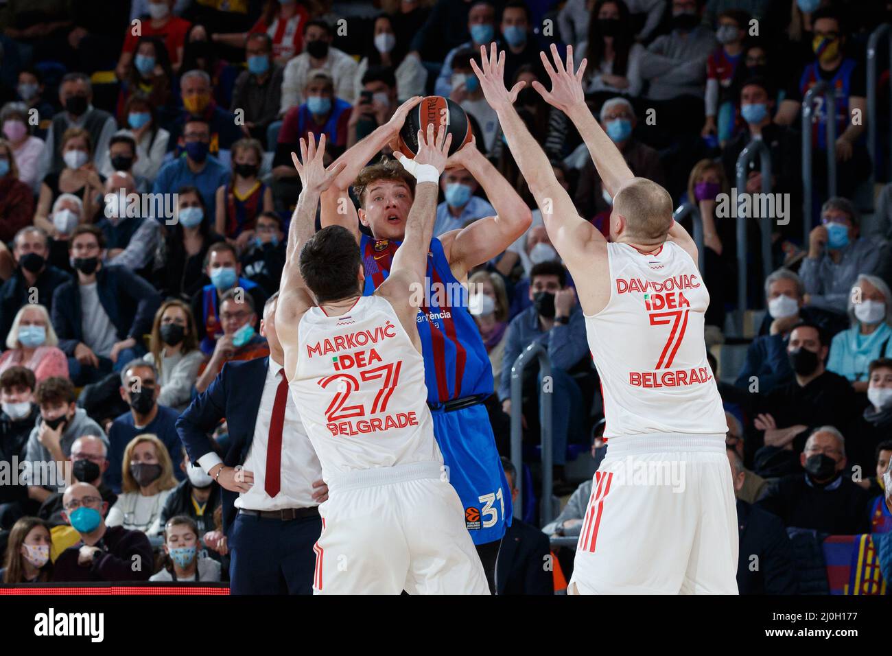 Barcelona, Spain. 18th Mar, 2022. Rokas Jokubaitis of FC Barcelona in action during the Turkish ...