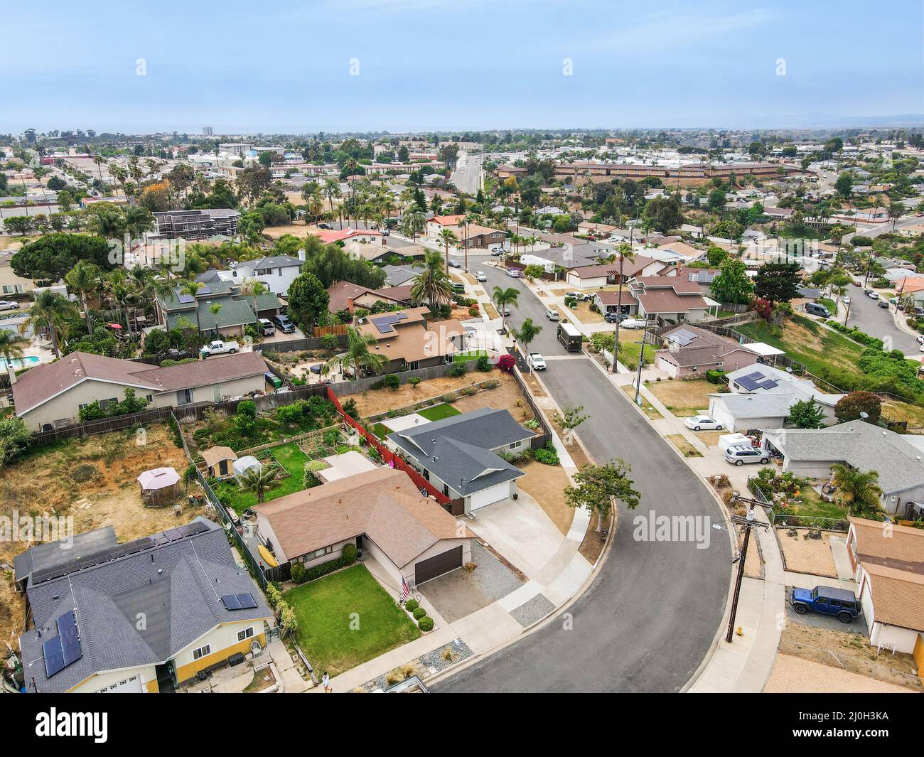 Aerial view valley oceanside hi-res stock photography and images - Alamy