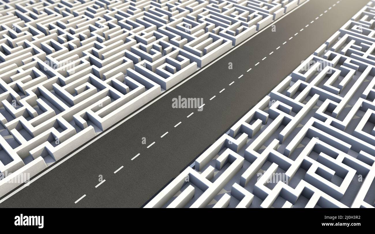 The way through the maze Stock Photo - Alamy