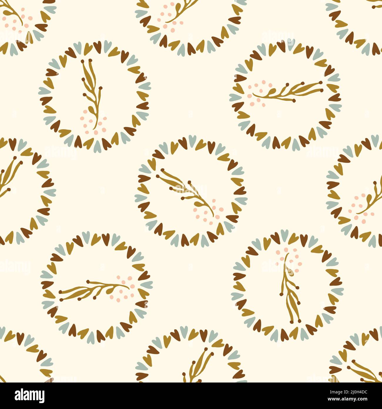 Gender neutral floral seamless vector background. Simple whimsical 2 ...