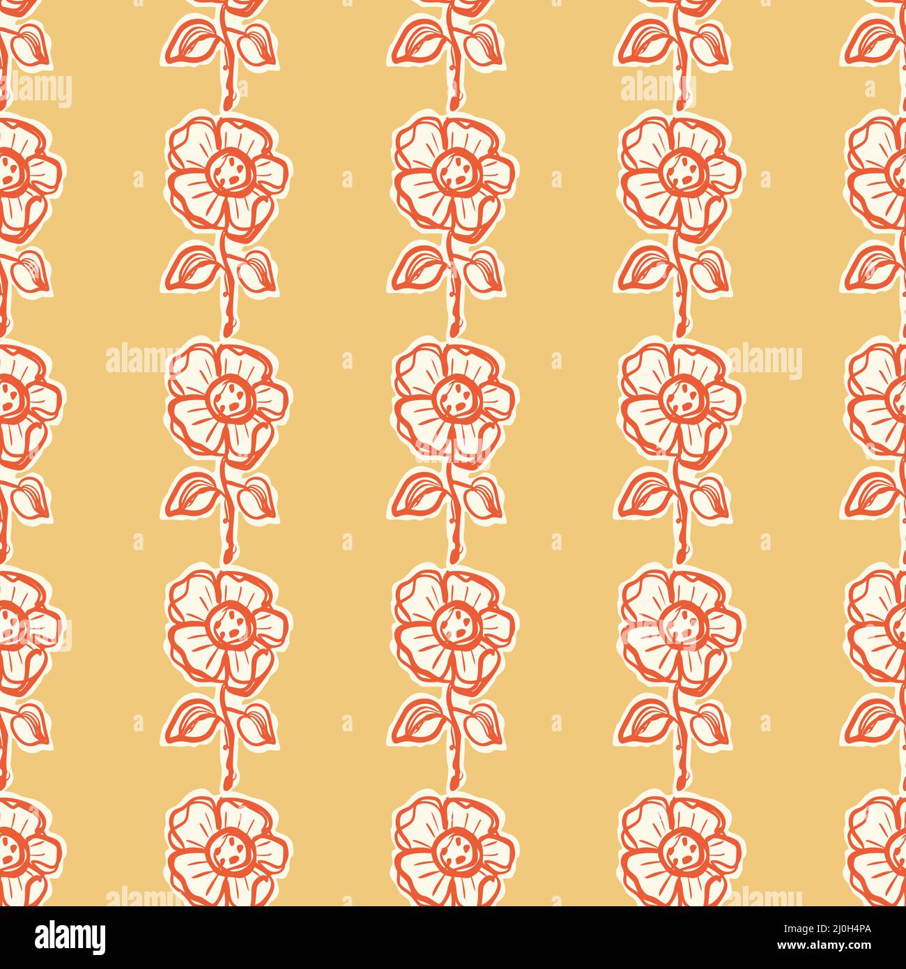 Natural chic boho flower seamless pattern in ditzy wildflower style ...