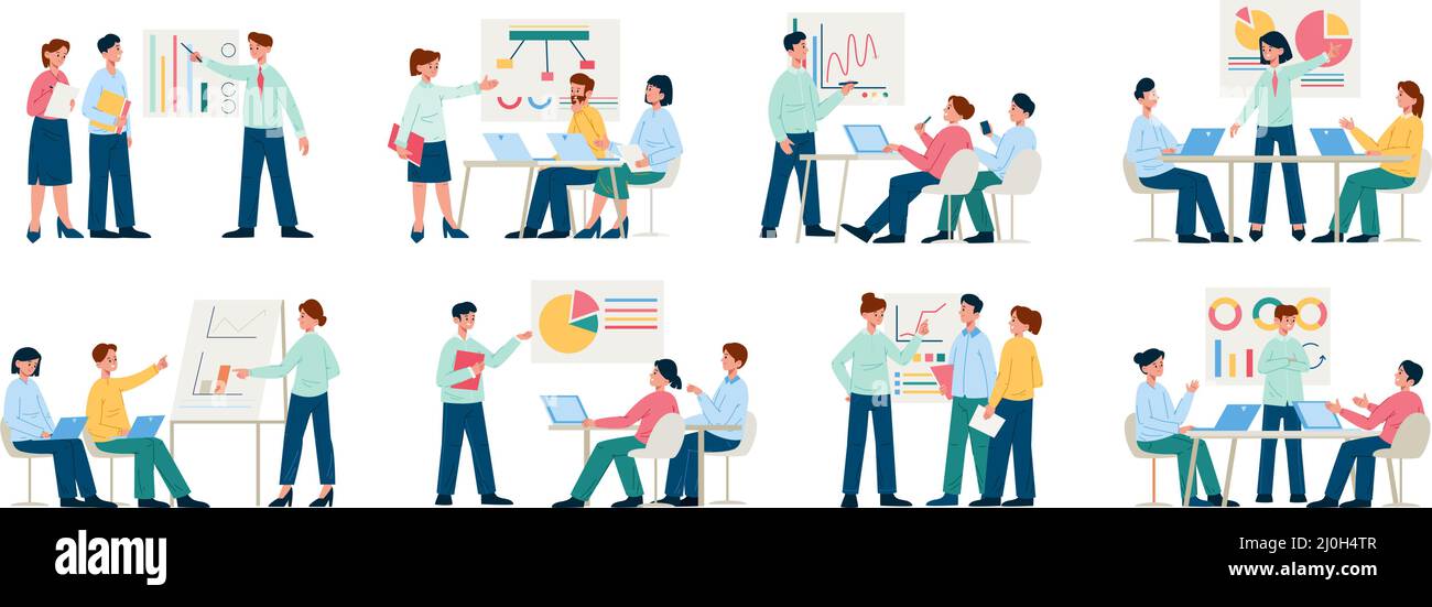 Business training courses, teamwork presentation, office study process ...