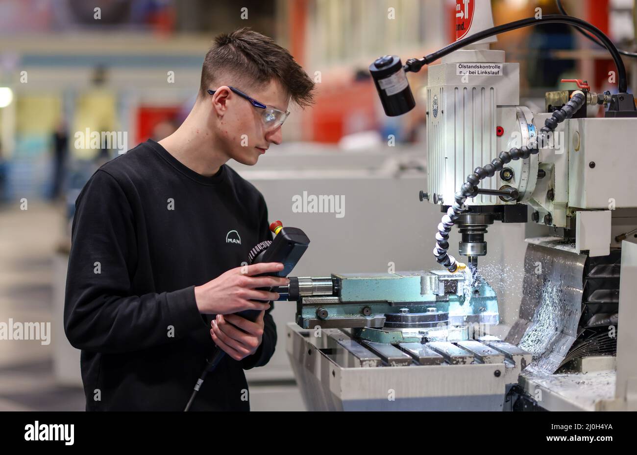 Oberhausen, North Rhine-Westphalia, Germany - Apprentices in metal ...
