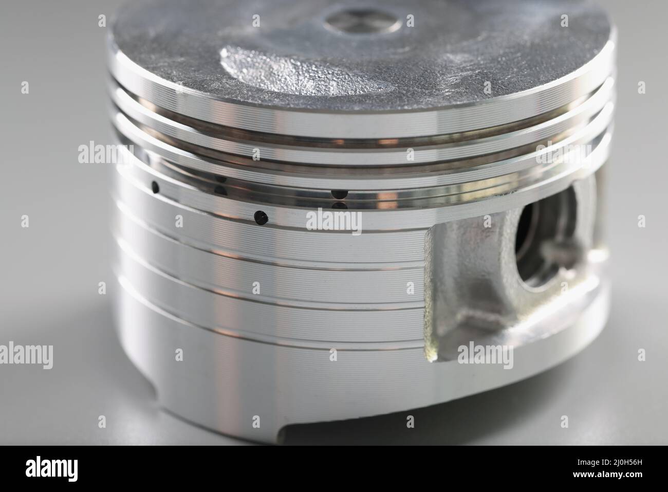 Silver metal part of car, detail for internal combustion engine placed ...