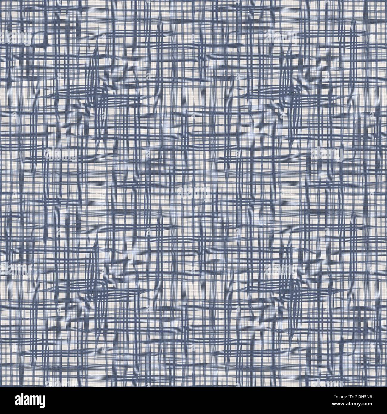 French blue irregular mottled linen seamless pattern. Tonal country ...