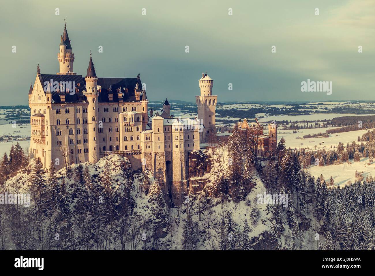 Aerial view neuschwanstein castle in hi-res stock photography and images - Alamy