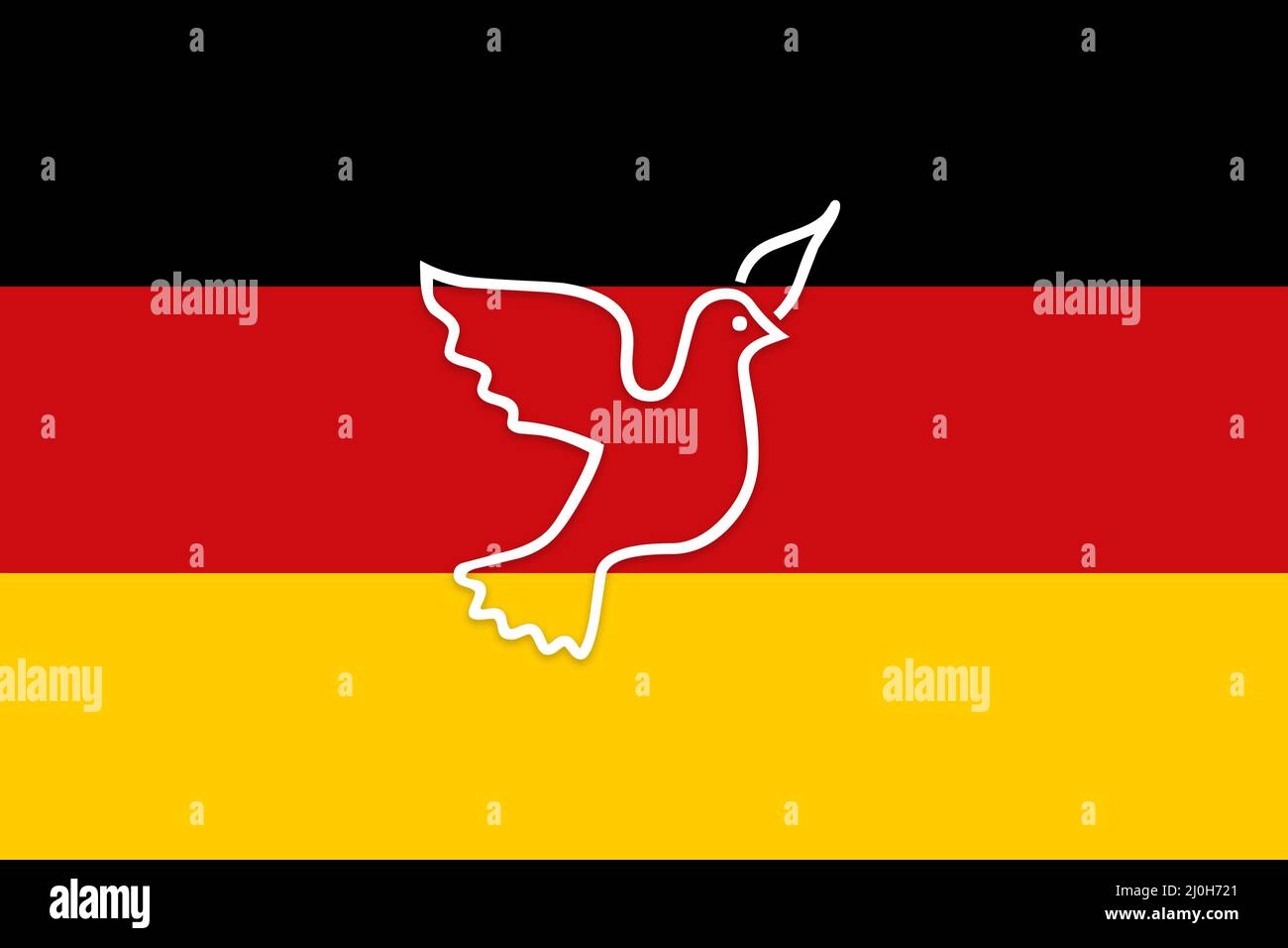 A Germany flag illustration with white bird symbolizing peace Stock ...