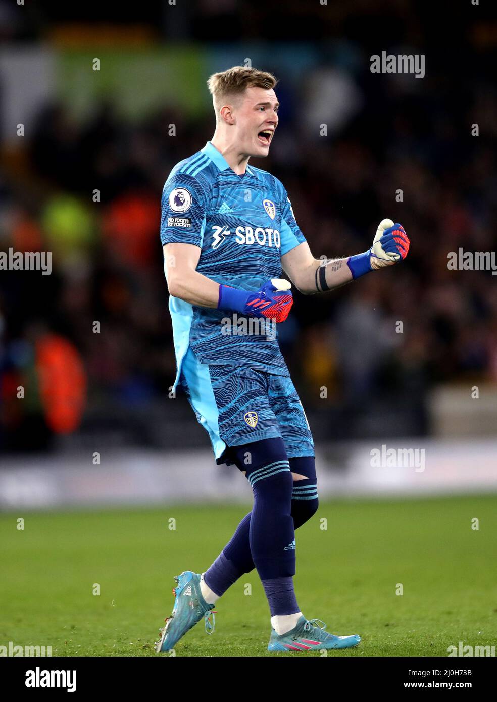 Leeds United goalkeeper Kristoffer Klaesson celebrates during the ...