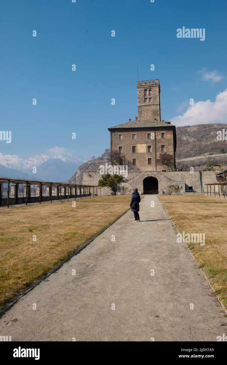 March 2022 Sarre Royal Castle, Aosta Valley, Italy: The "Hall of the ...