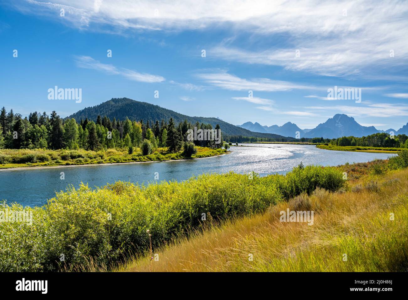 The Meandering Snake River in Grand Teton National Park, Wyoming Stock ...