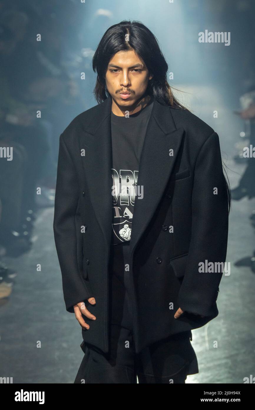 New York, USA. 18th Mar, 2022. A model walks the runway during the ...