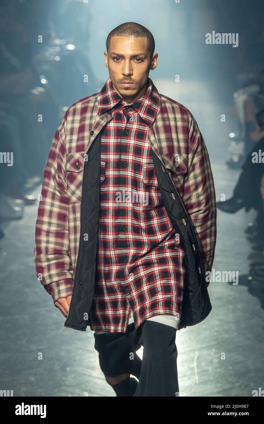 New York, USA. 18th Mar, 2022. A model walks the runway during the ...