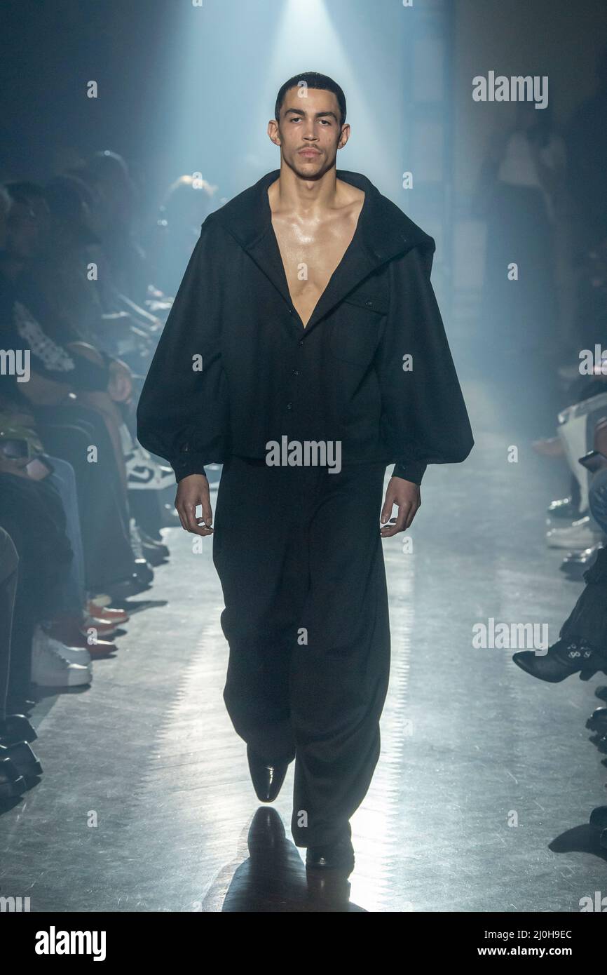 New York, USA. 18th Mar, 2022. A model walks the runway during the ...