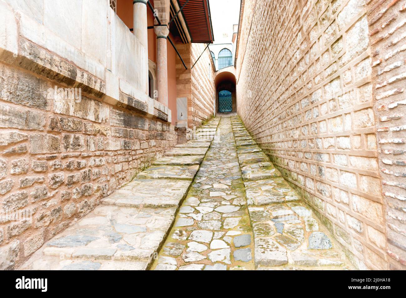 Corridor in old brick castle Stock Photo - Alamy
