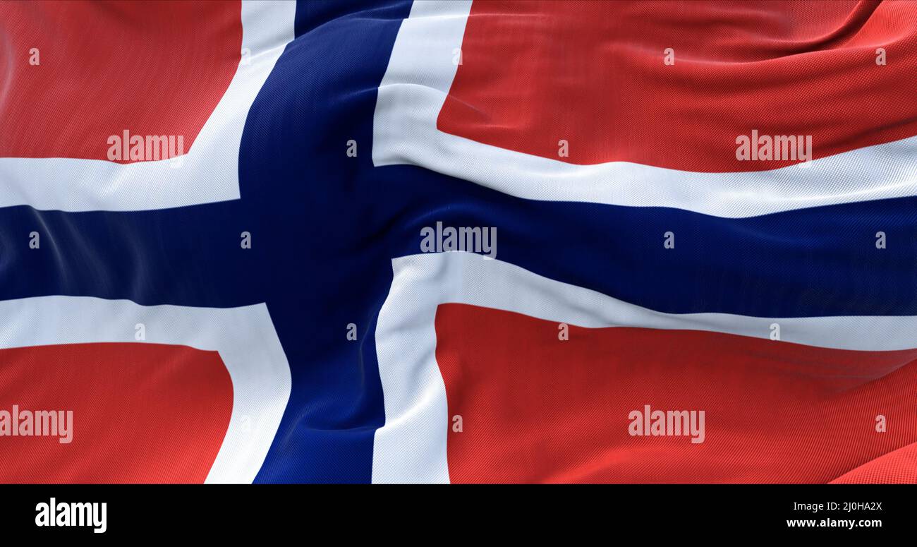 Detail of the national flag of Norway flying in the wind Stock Photo ...