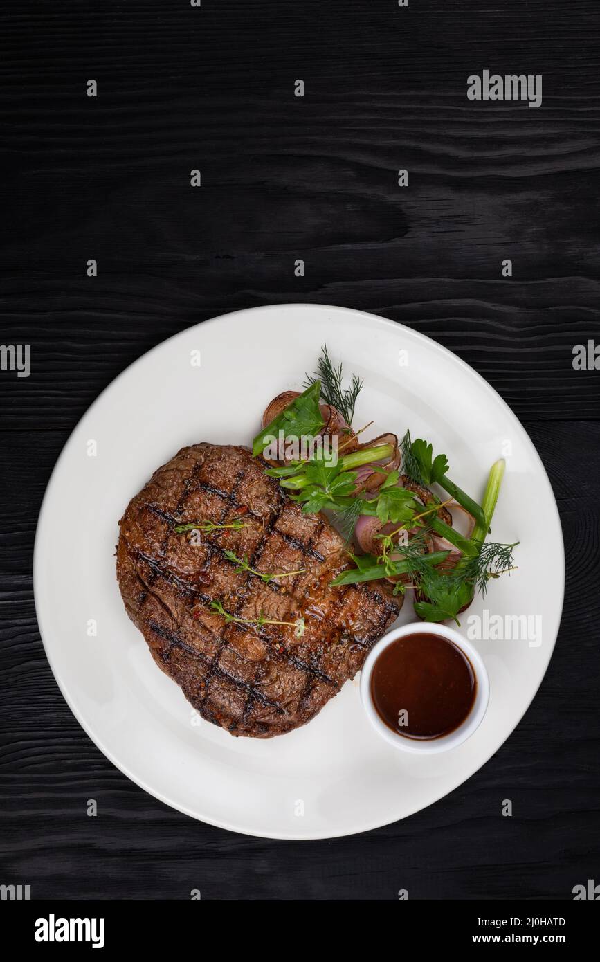 Grilled black angus steak Stock Photo - Alamy