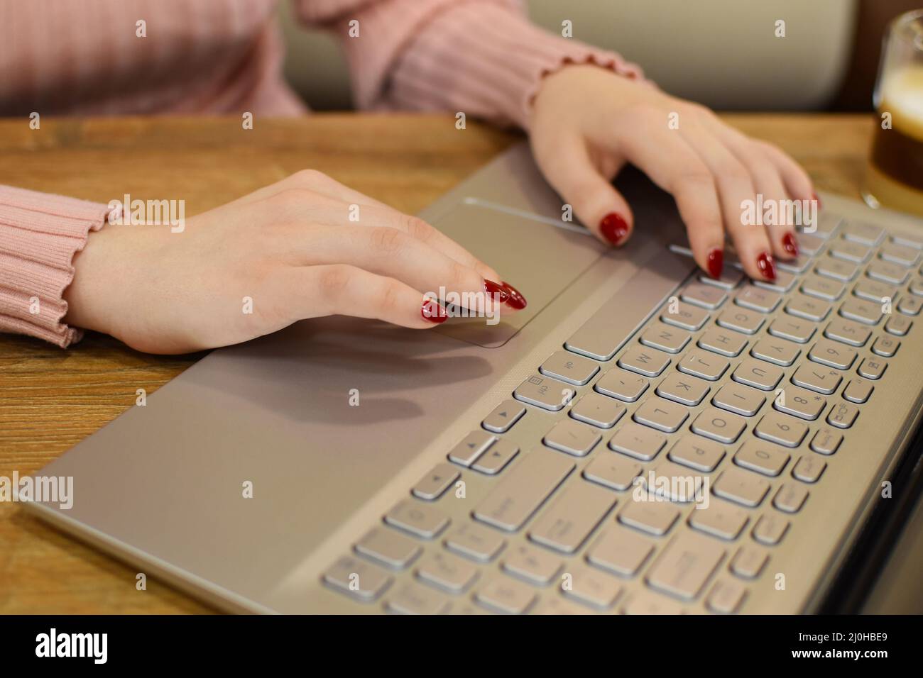 Painted nails typing hi-res stock photography and images - Alamy